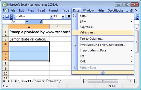 Ms Excel 2003 Set Up A Cell To Allow A Specific Number Of Characters