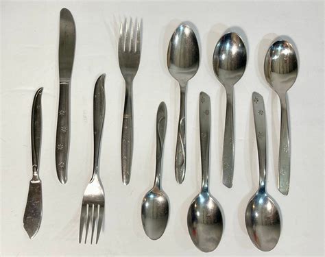 Mcm Assorted Starburst Pattern Flatware Atomic Star First Star
