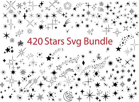 Star Svg Star Png Sparkle Star Svg Bundle Star Clipart Star Cricut