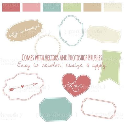Frames Clipart Labels Clipart Set Cute Frame Shapes Vector Frames