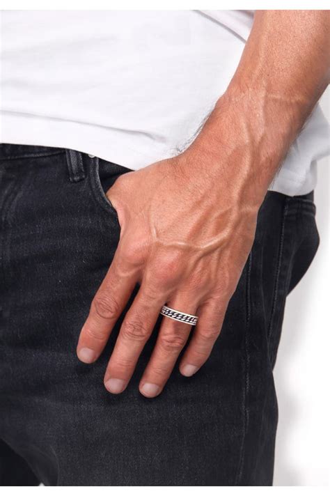 Kuzzoi Ring Herren Bandring Panzer Design Trend 925 Silber Günstig