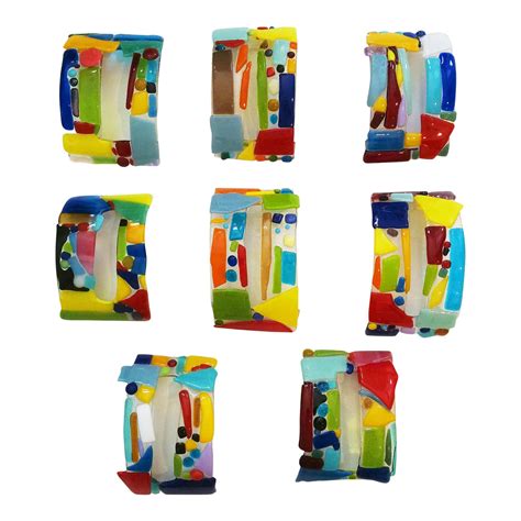 1980s Fused Art Glass Wall Objects 8 Pcs Chairish