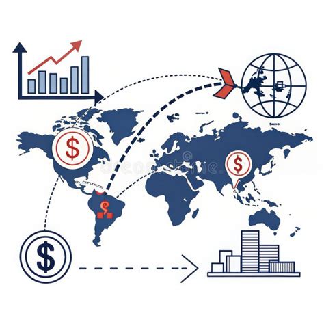 Global Finance Flow World Map Growth Chart Investment Global Trade