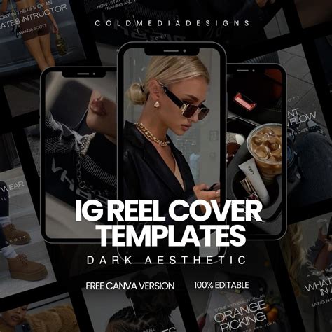 20 Instagram Reel Cover Templates Dark Aesthetic Instagram Reel Cover