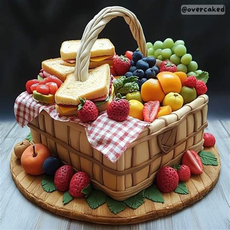 Picnic Cake Ideas Picnic Basket Cake Apple Themed Cake With Basket