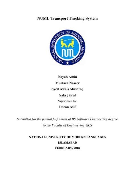 Doc Numl Transport Tracker Proposal Final