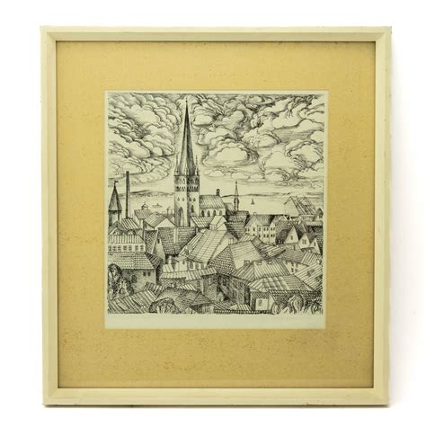 Tõnis Laanemaa 1937 2024 Graafika Tallinn Olevistega Ofort Autori Tõmmis 1976 Idla Antiik