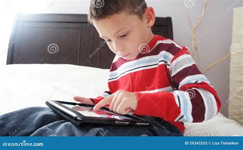 Boy With Ipad Stock Image Image Of Games Human Game 29343253