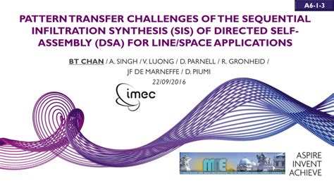 Pdf Pattern Transfer Challenges Of The Sequential Infiltration