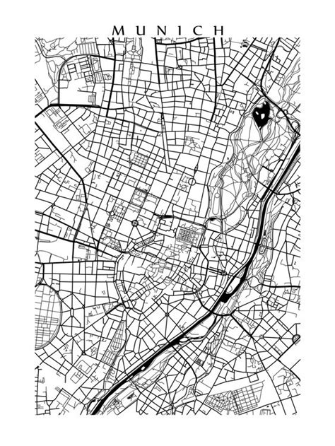 München Karte Deutschland Posterdruck schwarz und weiß - Etsy.de ...