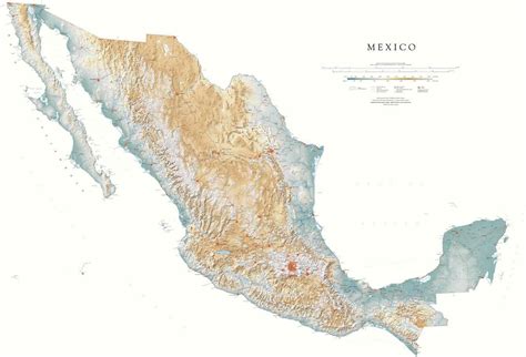 Mexico Topographic Wall Map By Raven Maps Print On India Ubuy