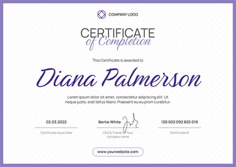 Vibrant And Simple Course Certificate Template