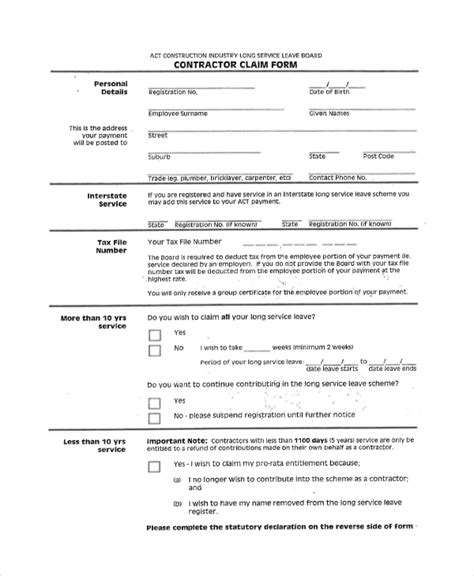 Free 21 Sample Contractor Forms In Pdf Ms Word Excel