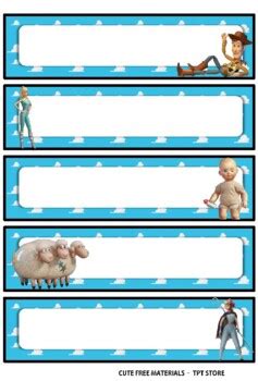 25 Name Plate Labels With Toy Story By Customized Resources Tpt