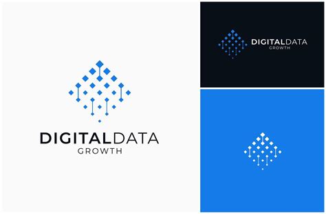 Abstract Data Analysis Growth Digital Technology Solution Innovation Logo Design Illustration
