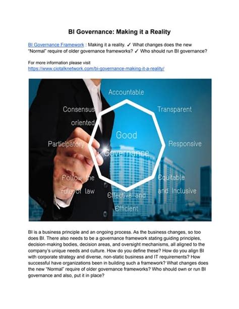 Bi Governance Framework Pdf