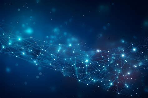 Premium Ai Image Blue Abstract Background With A Network Grid And