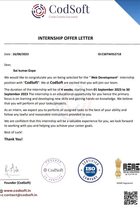 Sai Kumar Gope On Linkedin Codsoftinternship Codsoft Internship