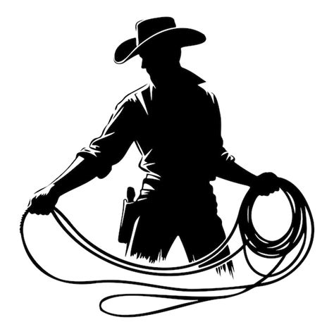 Premium Vector Cowboy With A Lasso
