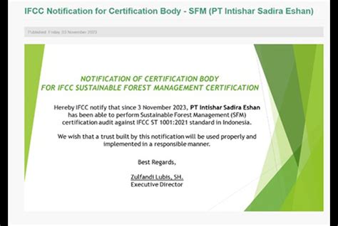 Mengapa Harus Sertifikasi Sfm Ifcc Pt Intishar Sadira Eshan