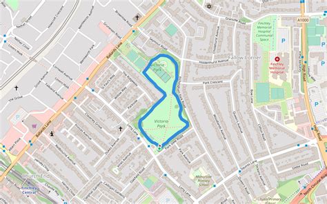 Victoria Park In England Walking Map