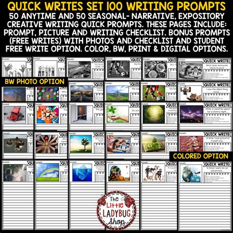 Quick Writes Narrative Opinion Photo Writing Prompts The Little