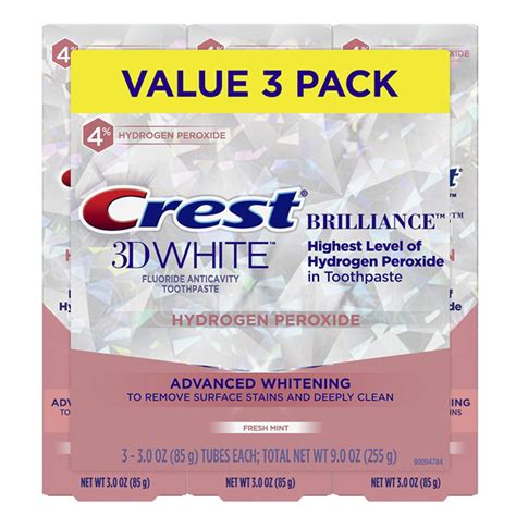 Crest 3d White Brilliance Hp Toothpaste With Fluoride 3 Pack