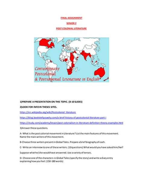 Final Assignment Post Colonial Lit Docx