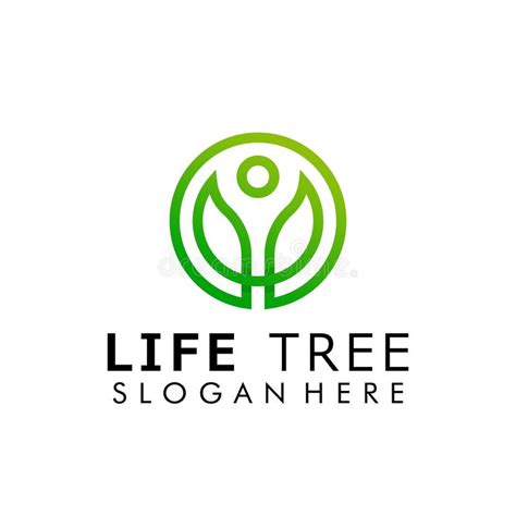 Life Tree Leaf Logo Design Vector Illustration Business Card Template