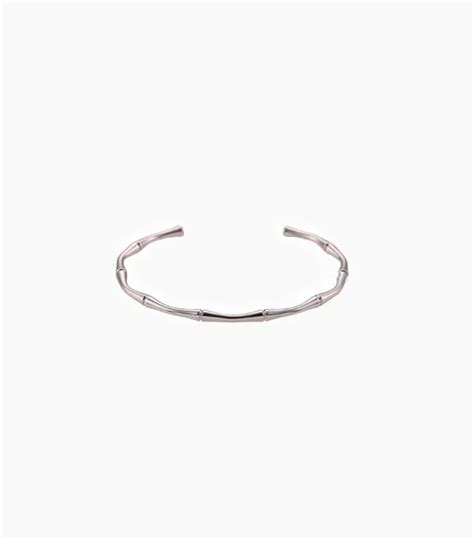 Bamboo Shape Bangle Silver The Vine Jewellery