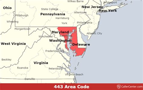 Area Code 443 Map Time Zone And Phone Lookup