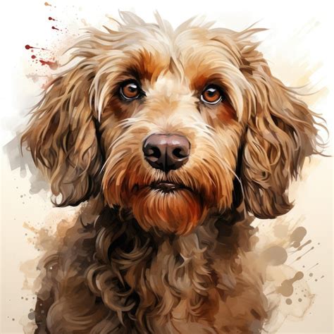 Watercolor Cockapoo Clipart Generative Ai Premium Ai Generated Image