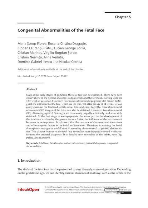 Congenital Abnormalities Of The Fetal Face Docslib