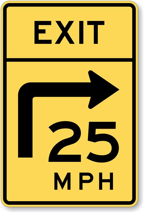 Combination Horizontal Alignment Advisory Exit Speed Turn X W13 10r Signs Sku X W13 10r