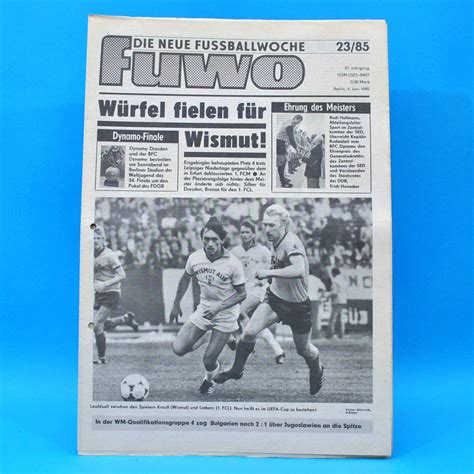 Ddr Fuwo Fussballwoche 23 1985 Erfurt Fcm 40 Dresden Jena 31 Meister