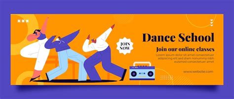 Free Vector Flat Design Dance School Twitter Header