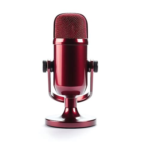 Premium Photo Isolated Of Usb Broadcasting Microphone Ruby Red Color