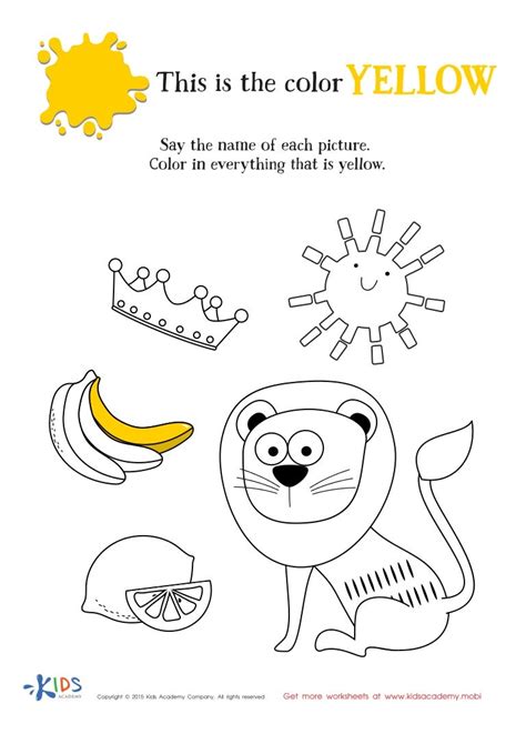 Color Yellow Activity Sheets Free Printable Templates