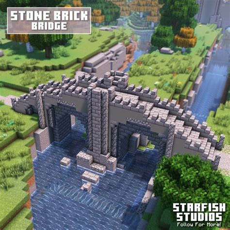 Minecraft Stone Bridge Idea 🌉 Minecraft Blueprints Minecraft Structures Minecraft Bridges