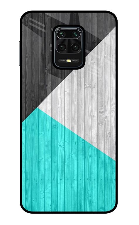 Buy Now Wooden Abstract Glass Case For Redmi Note 9 Propro Max Online