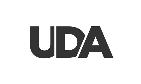 Uda Logo Design Template With Strong And Modern Bold Text Initial