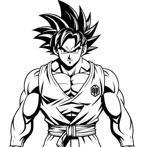 Son Goku Vector Line Art Illustration Premium Ai Generated Vector