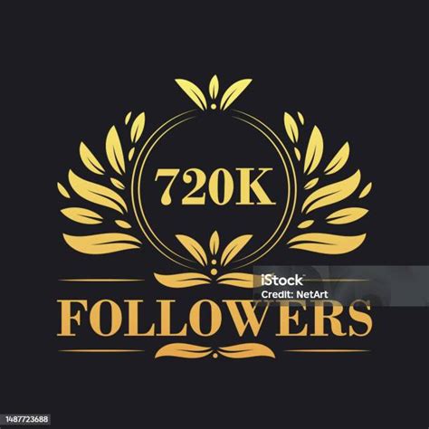 720k 추종자 축하 디자인 소셜 미디어 팔로워를 위한 고급스러운 720k 팔로워 로고 벡터에 대한 스톡 벡터 아트 및 기타 이미지 벡터 소셜 네트워킹 소셜 미디어