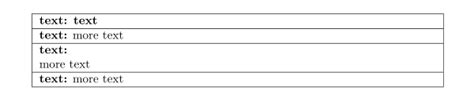 I Want To Make Table With No Columns Only Rows With Data Tex Latex