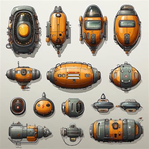 Spaceship Game Assets Premium Ai Generated Image