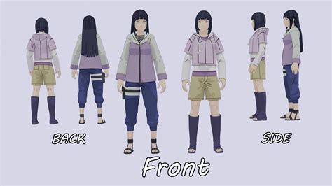 Hinata Hyuga Game Ready 3d Model Rigged Low Poly 3d Model 3d Model Cgtrader