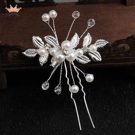 Jual Cod⭐wedding Bridal Tusuk Konde Jepit Rambut Buatan Tangan Mutiara Kristal Jepit Rambut Pin