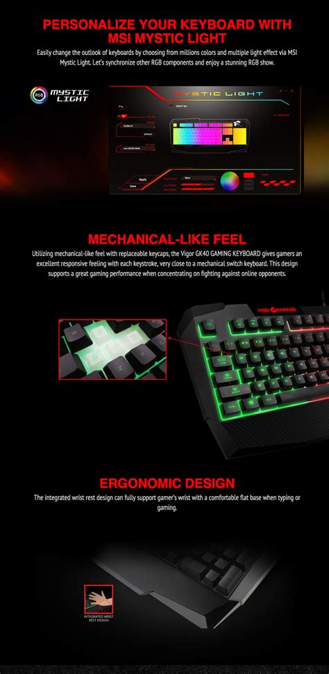 Buy Msi Gaming Vigor Gk40 Rgb Keyboard Mouse Combo [vigor Gk40 Combo