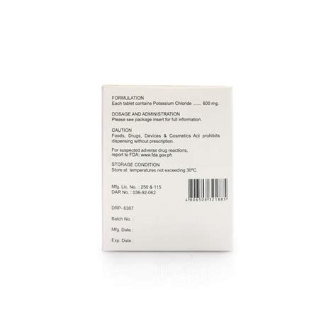 K Lyte 600mg Potassium Chloride Tablet