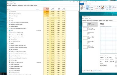 how to repair a high use of cpu always 100 pc mind